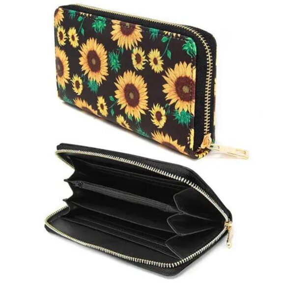 Boutique | Bags | New Black Sunflower Wallet | Poshmark